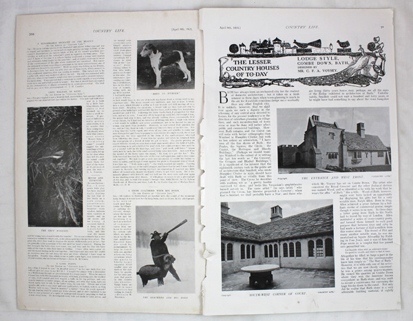 Country Life Magazine on Lodge Style Combe Down in Bath April 8th 1911